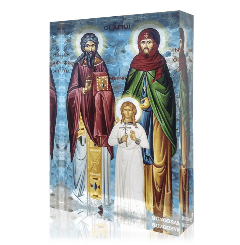 Saints Raphael Nikolaos and Irini Icon – Miss Ble Blu